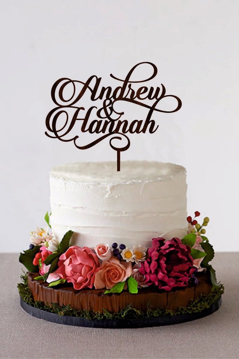 Personalized Wedding Cake Topper Custom Name Cake Toppers Etsy