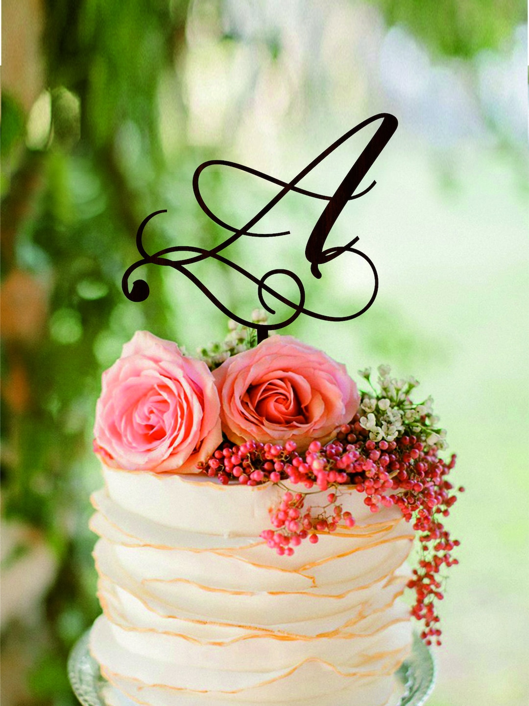 Initial Cake Topper Letter A Wedding Cake Toppers Personalised - Etsy