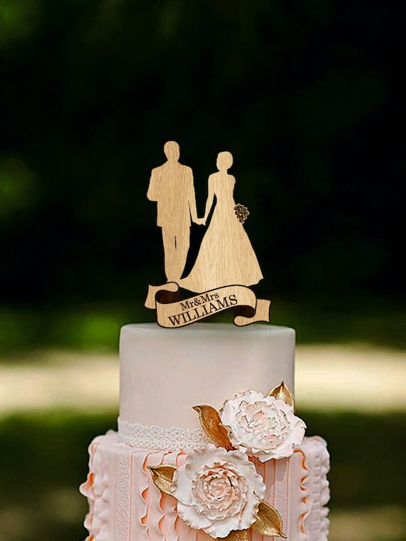 Wedding Couple Silhouette Cake Topper