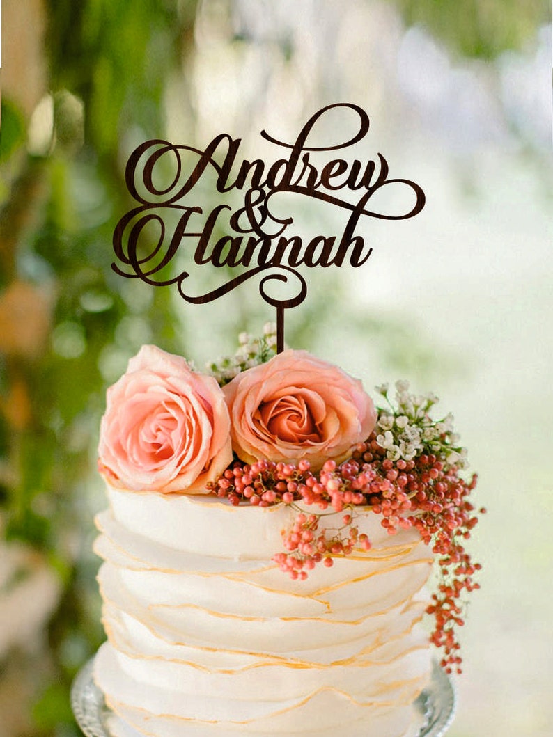 Personalized Wedding Cake Topper Custom Name Cake Toppers Etsy