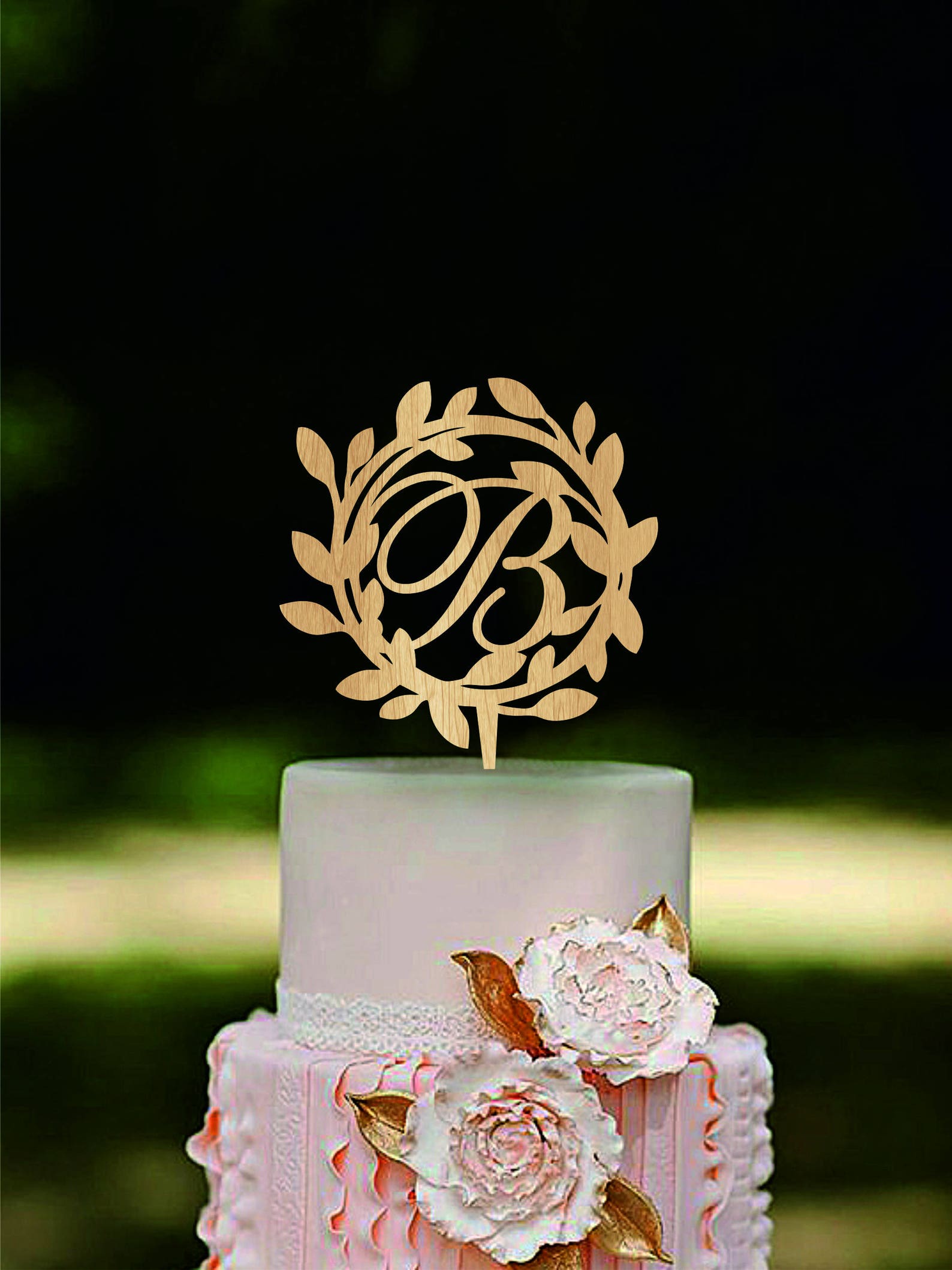 Letter B Cake Topper Initial Cake Topper Rustic Wooden Topper - Etsy