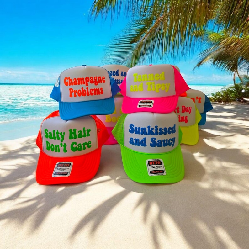 3D Puff Print Party Hats,, Crew Hat, Team Crew, Totally Customizable ...