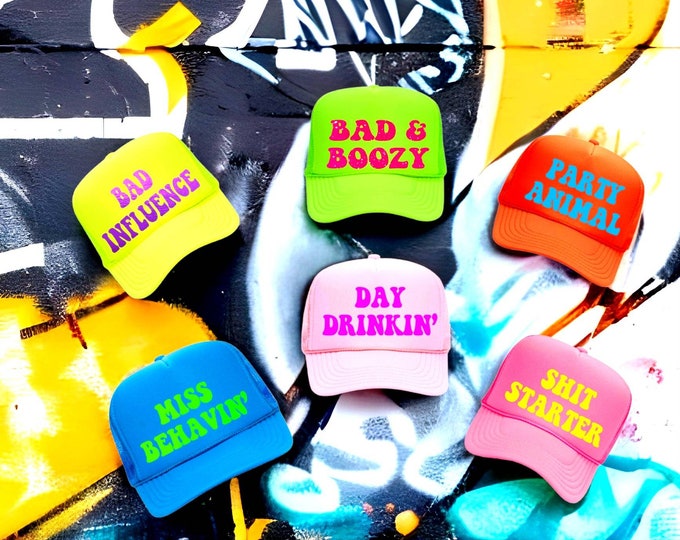 Neon Party Trucker Hats/ Pool Party / Beach Vacation / Bridesmaid Hat ...