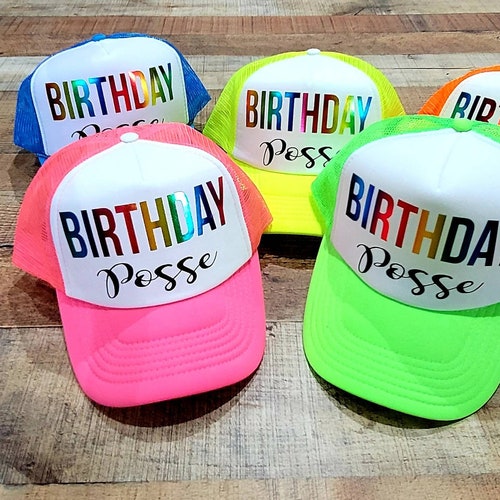 BIRTHDAY PARTY HATS Totally Customizable Trucker Cap / Pool | Etsy