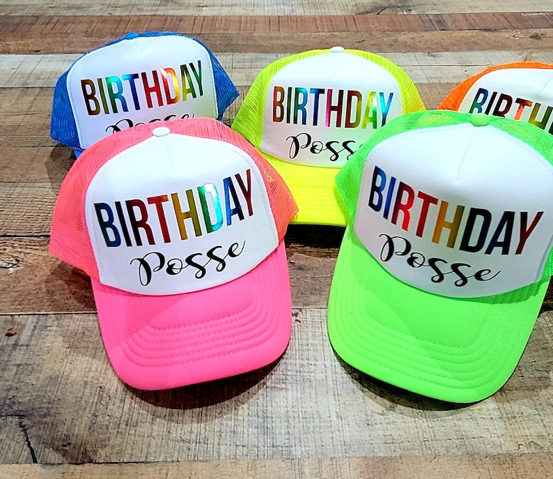 BIRTHDAY PARTY HATS Totally Customizable Trucker Cap / Pool | Etsy