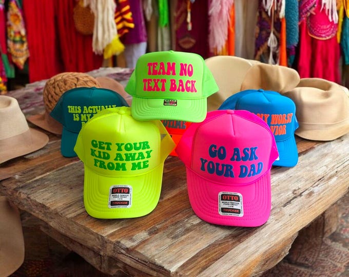 Puff Neon Party Trucker Hats,otto Tucker Hat Cabo Hats, Mexico Vacation ...
