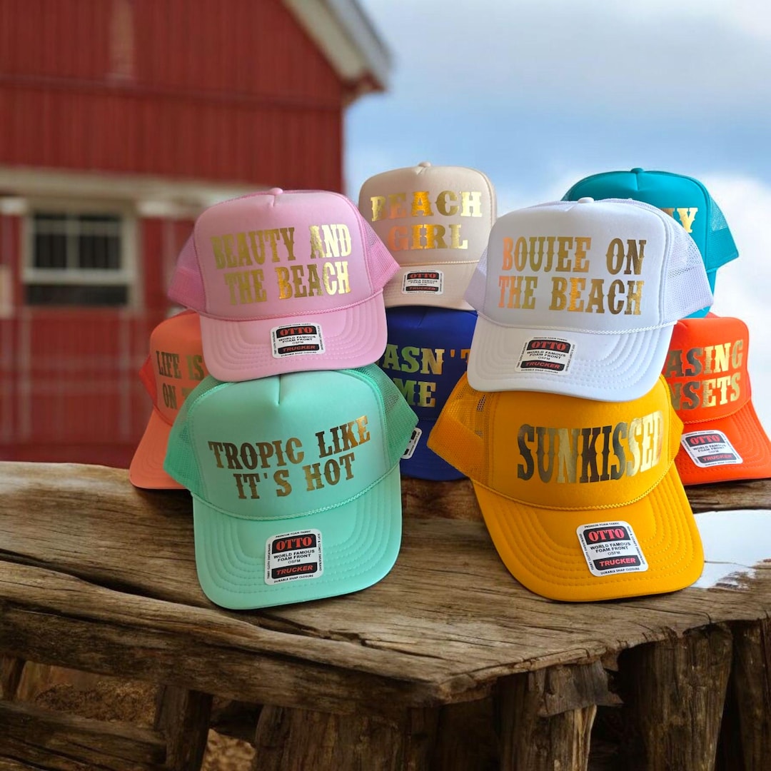 Gold Foil Trucker Hats, Country Style, Puff Print Party Hats, Crew Hat ...
