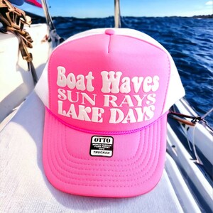 Boat Days Hat, Puff Print Hat, Lake Waves Hat - Etsy