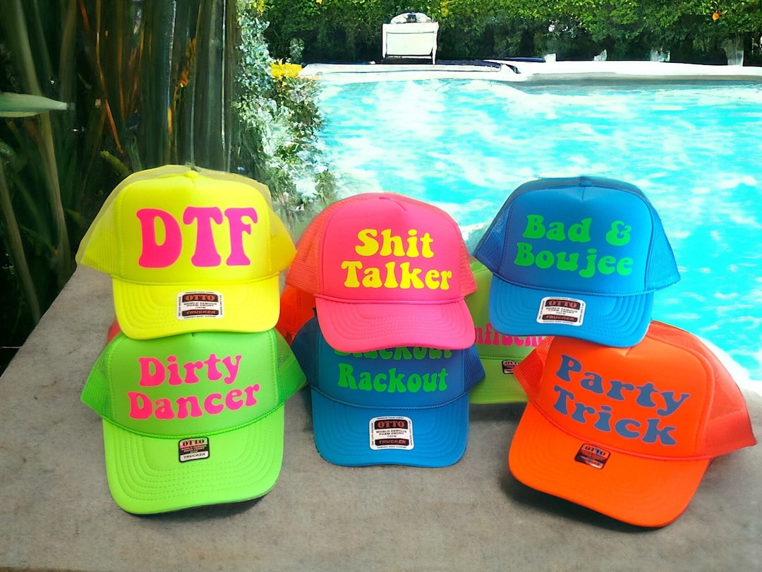 Neon Party Trucker Hats/ Pool Party / Beach Vacation / Bridesmaid Hat ...