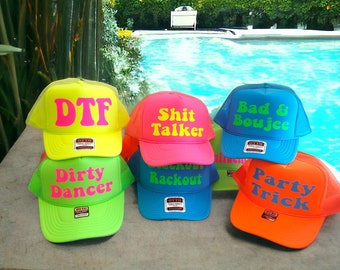 Neon Party Trucker Hats/ Pool Party / Beach Vacation / Bridesmaid Hat ...