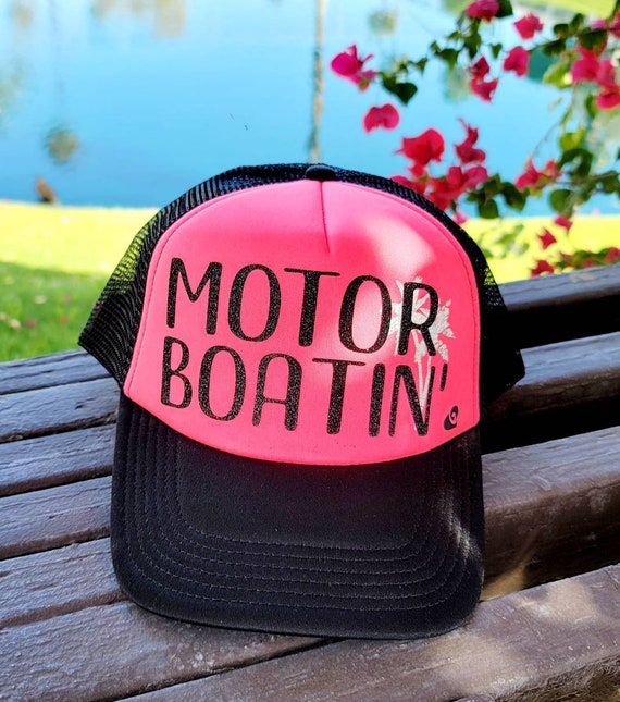 Motor Boatin Pink and Black Trucker Hat Boat Hat Lake Hat | Etsy