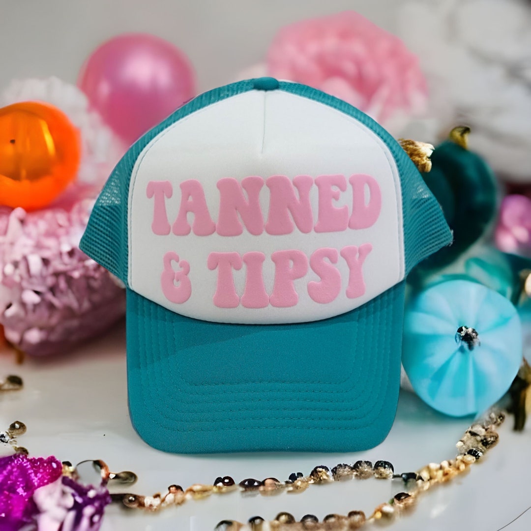 Tanned and Tipsy Hat, Party Hat, Summer Hat, River Hat, Hat With ...