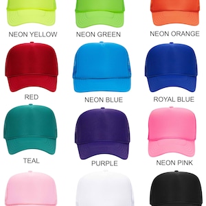 Puff Neon Trucker Hats/ Pool Party / Beach Vacation / Bridesmaid Hat ...