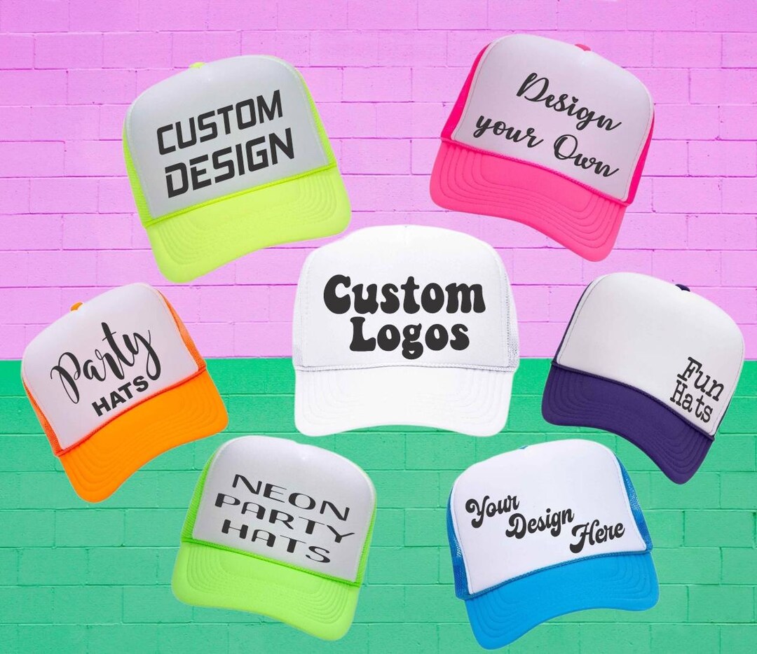 Custom Neon Trucker Hats, Design Your Own Party Hats - Etsy