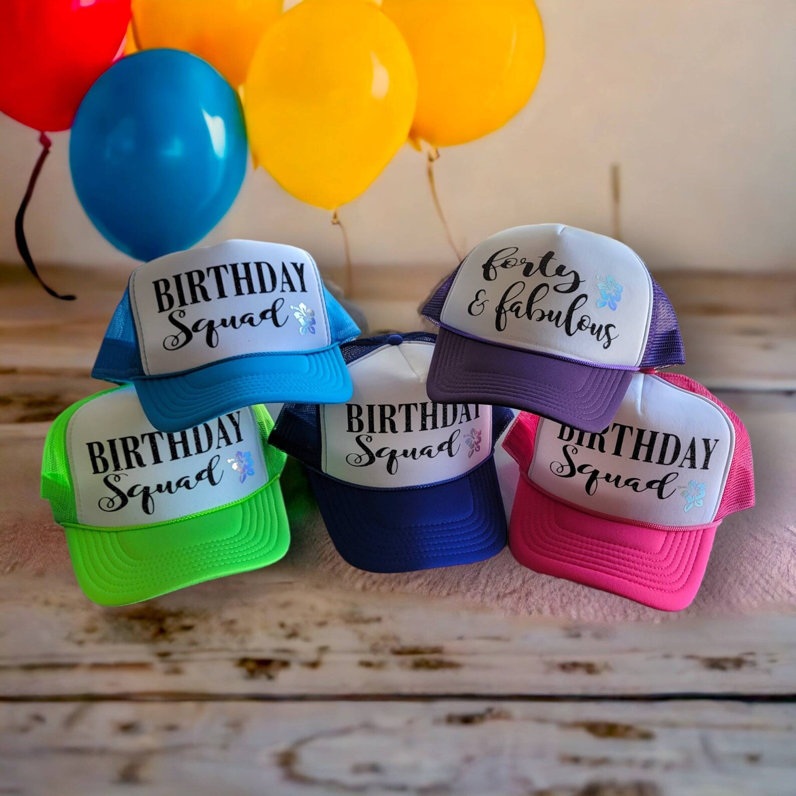 BIRTHDAY SQUAD HATS Totally Customizable Trucker Cap / Pool - Etsy