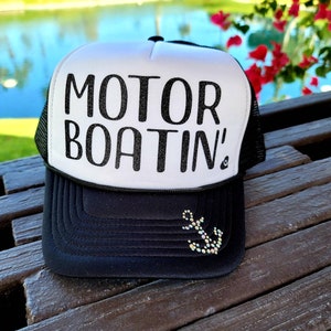 Motor Boatin Pink and Black Trucker Hat Boat Hat Lake Hat | Etsy