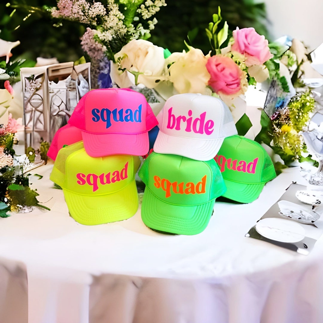 Puff Bride Squad Hats/ Team Bride Hats, Totally Customizable Trucker ...
