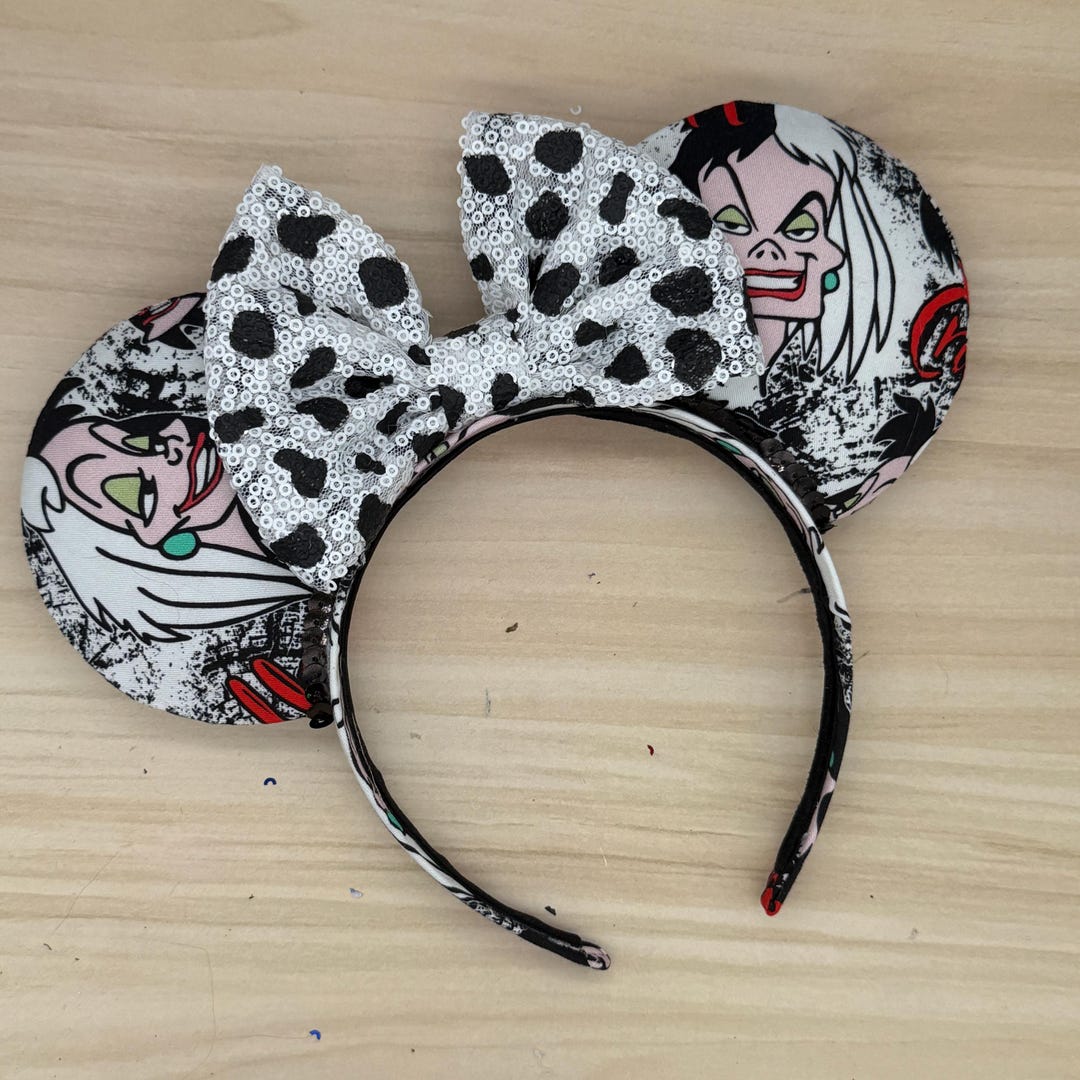 Cruella Devil Mouse Ears - Minnie, Mickey, Dalmatians, Halloween ...
