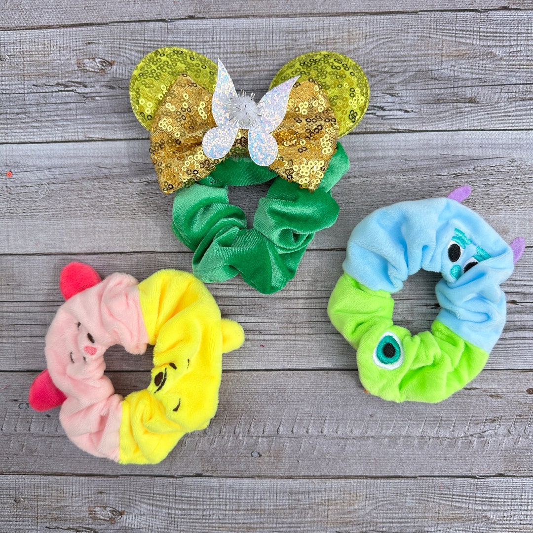 Mouse Ear Scrunchies Poobear Piglet Monsters Inc Tinker Bell - Etsy