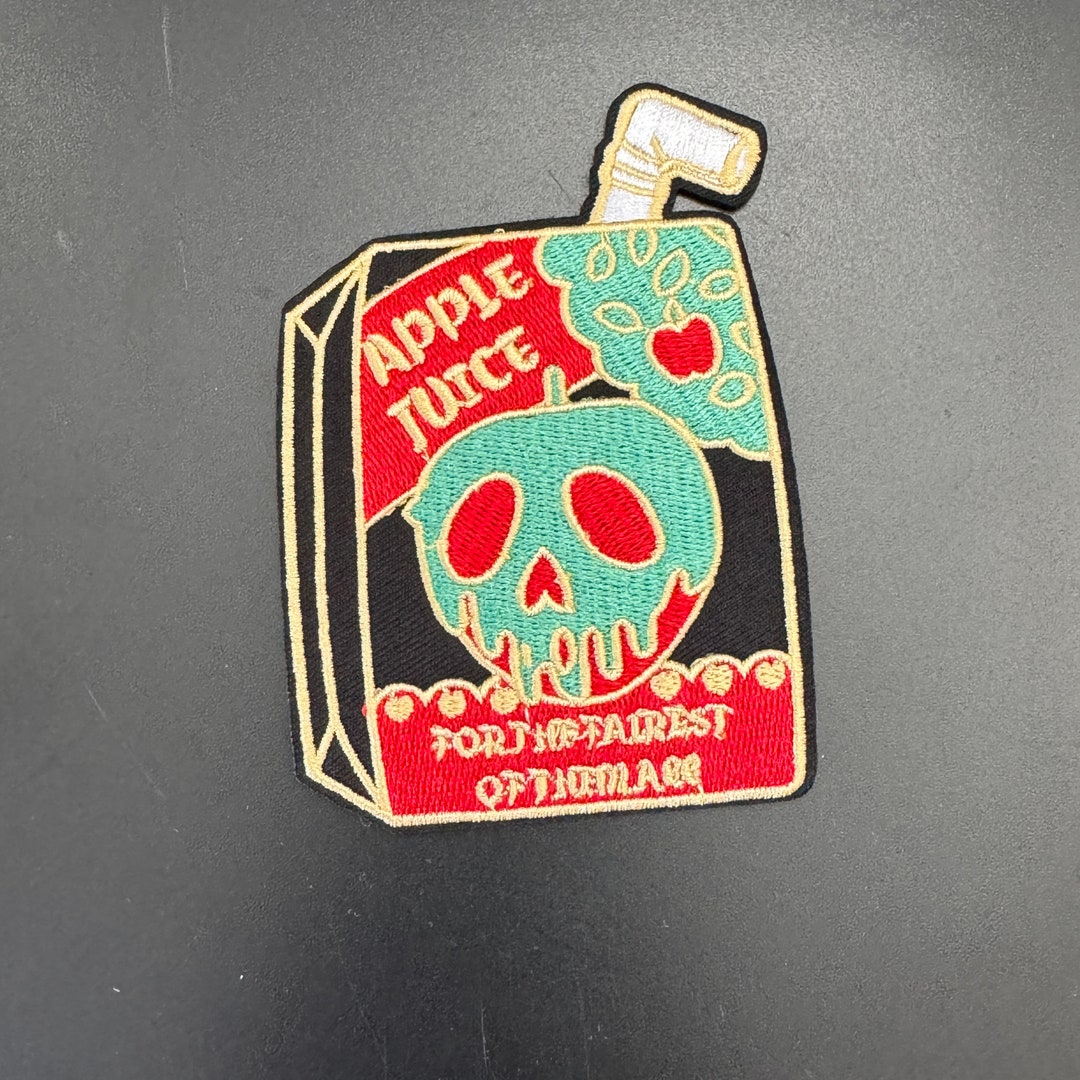 Poison Apple Juice Box Iron on Patch - Evil Queen, Snow White, Villain ...