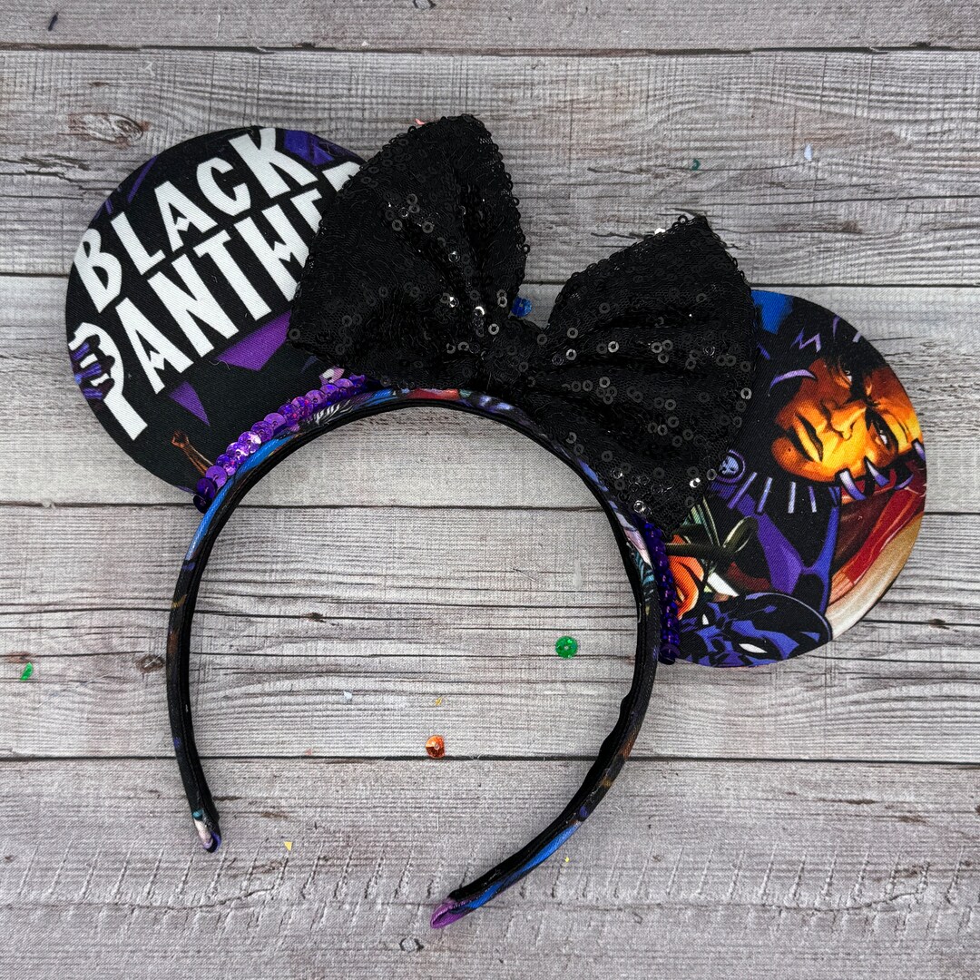 Black Panther Mouse Ears Minnie, Mouse, Marvel, Wakanda Forever, Chad ...