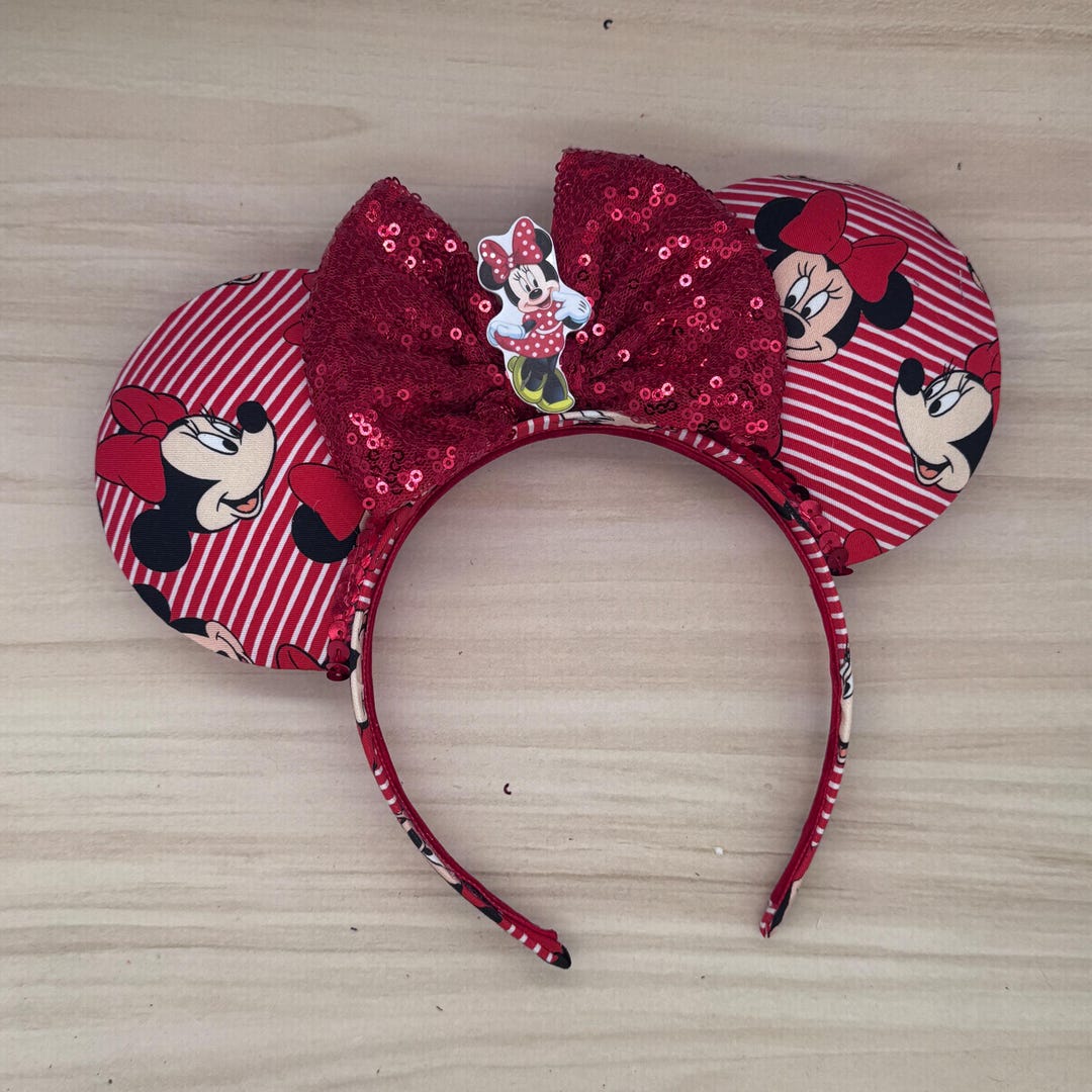 Classic Minnie Face Stripe Ears -castle, Glitter, Red Dots , Steamboat ...
