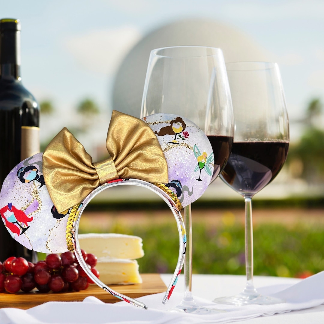 Rts Princess Wine Glass Lilac Ears Epcot Drinking Minnie - Etsy