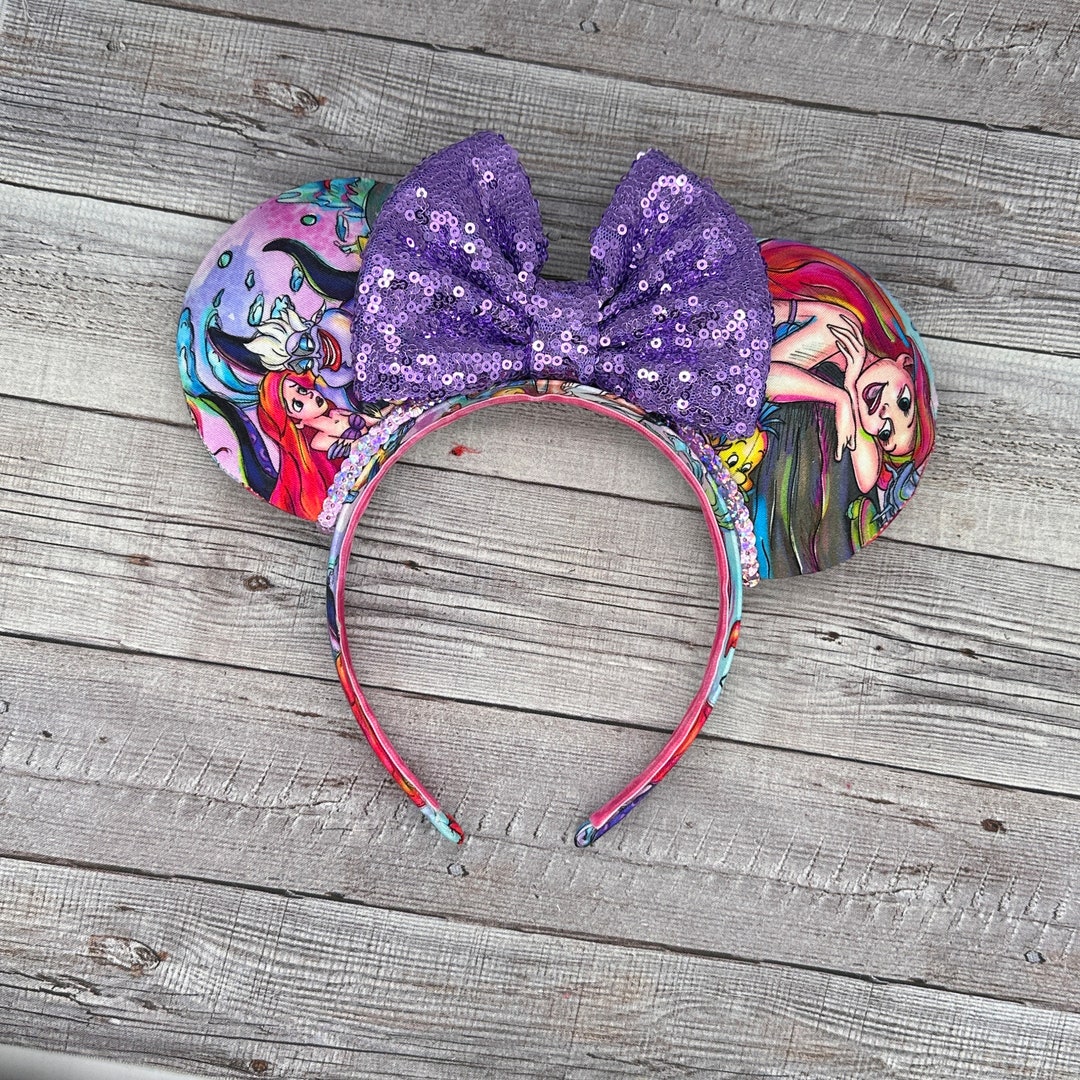 Little Mermaid Mouse Ears Ariel, Minnie, Prince Eric, Ursula, Sebastian ...
