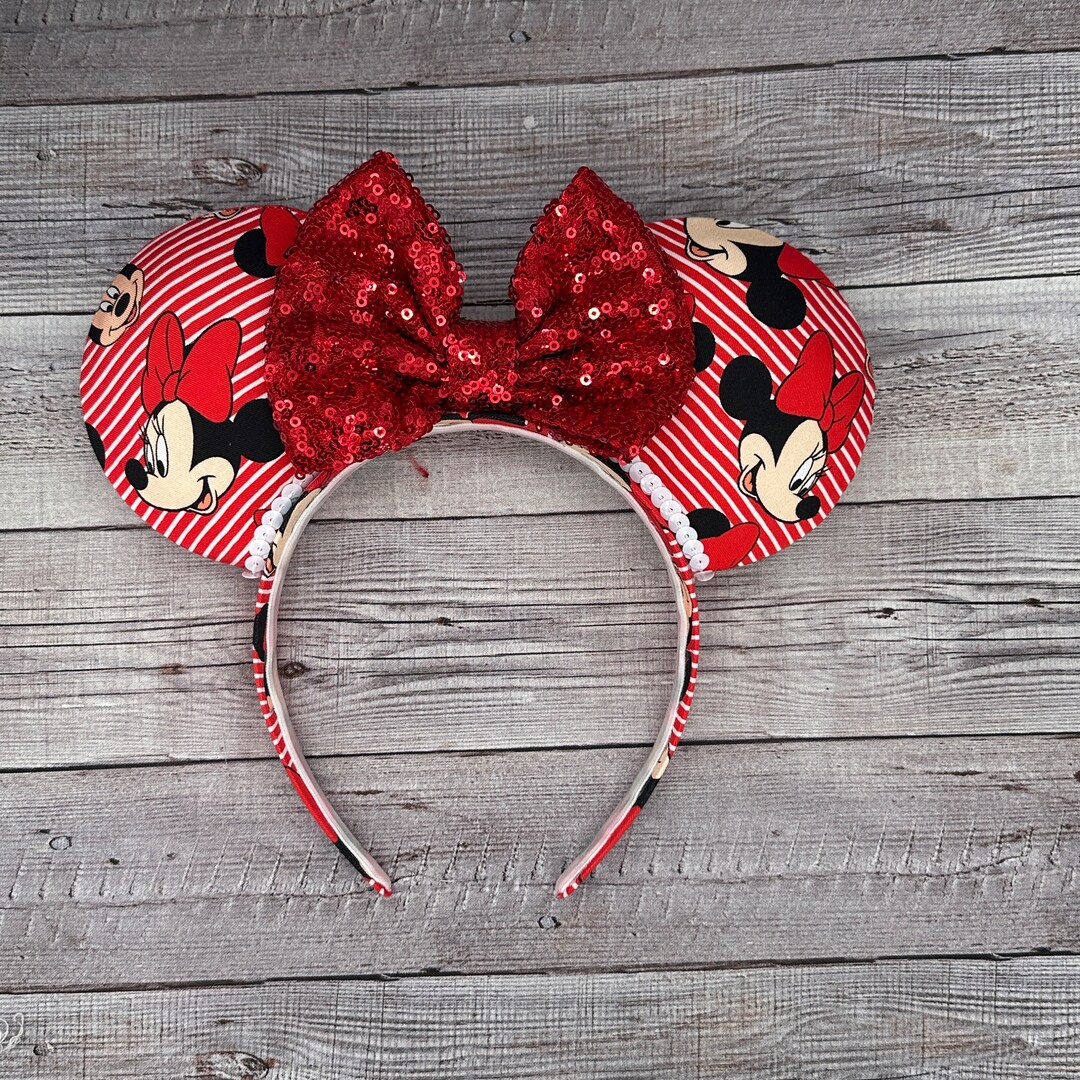 RTS Classic Minnie Face Stripe Ears castle, Glitter, Red Dots ...