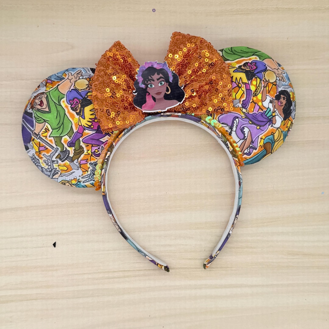 Esmeralda Mouse Ears: Hunchback of Notre Dame, Orange Sequin Bow - Etsy