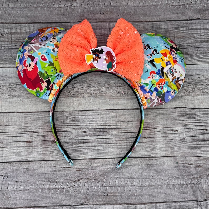 Goofy Movie Mouse Ears – 90s Cartoon, Orange Sequin Bow - Etsy UK