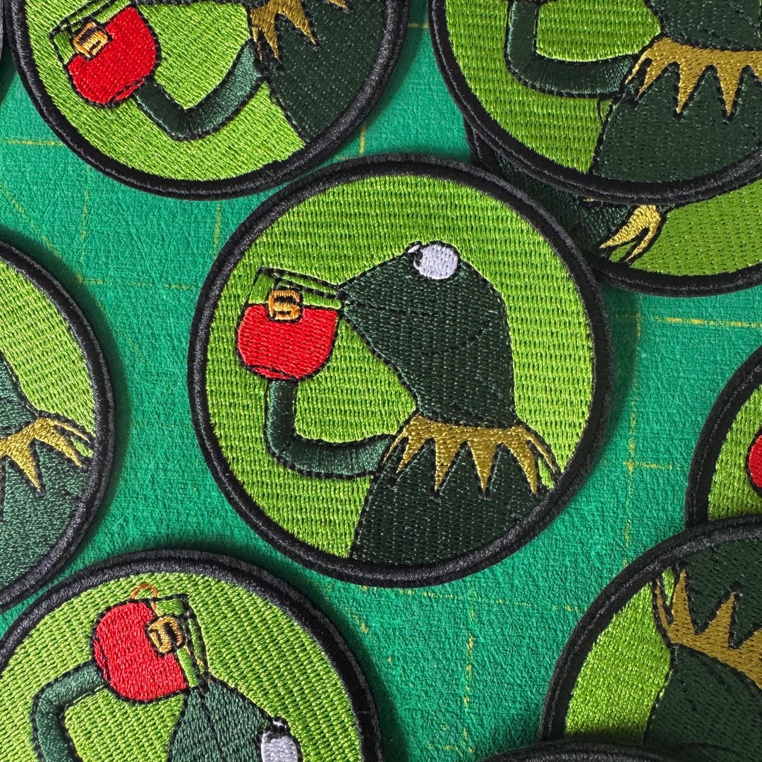 Kermit Tea Iron on Patch - Muppets - Etsy