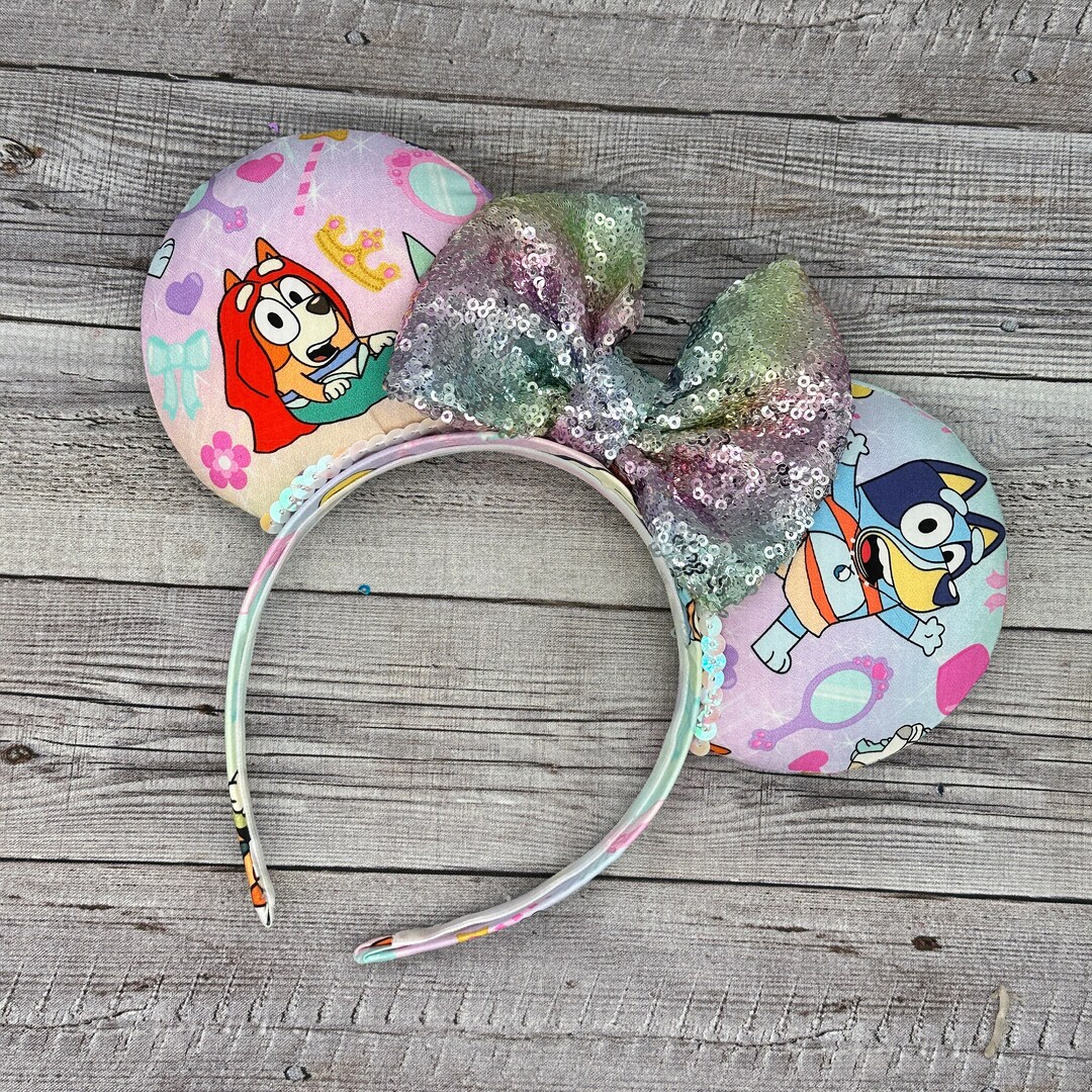 Bluey Bingo Princess Ears - Heeler, Mouse, Castle, Magic Kingdom ...