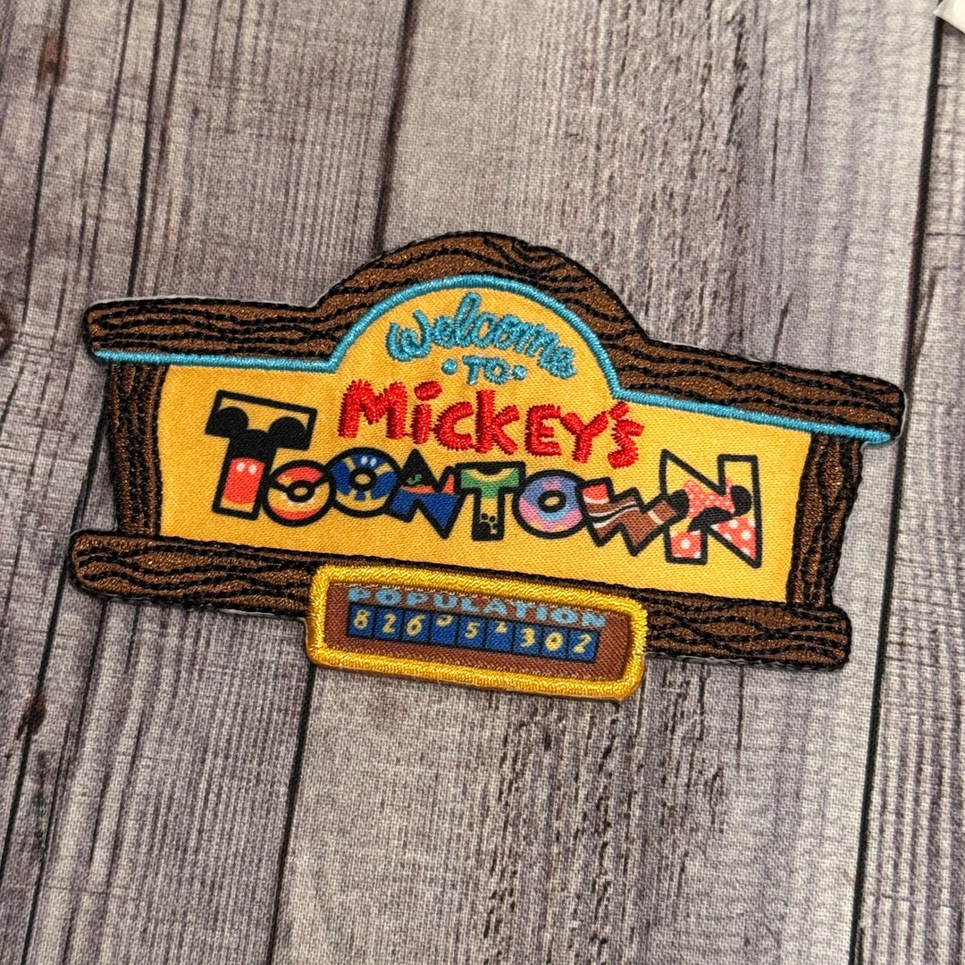 Toontown Sign Iron on Patch -ride, Disneyland, Jacket, Marquee - Etsy