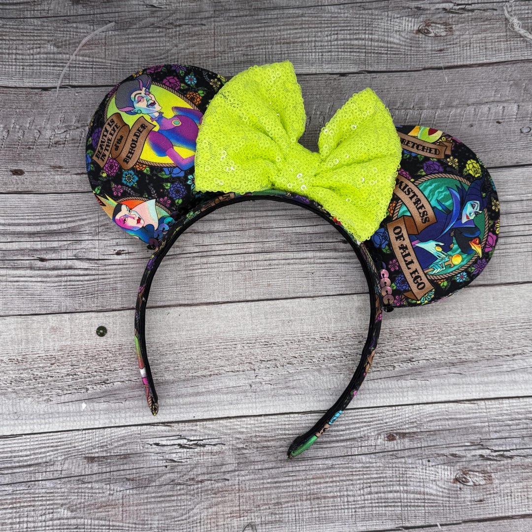 Tattoo Villain Mouse Ears - Epcot, Minnie, Mouse, Ursula, Hades ...
