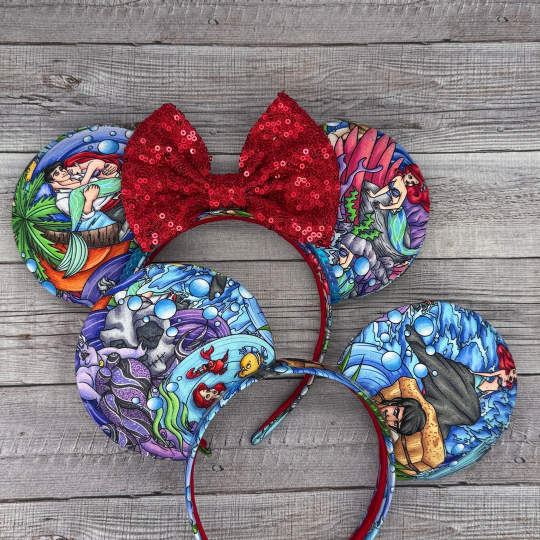 Little Mermaid Mouse Ears - Ariel, Minnie, Prince Eric, Ursula ...