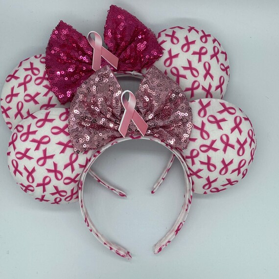 Breast Cancer Ribbon Ears Mouse Minnie Mickey October - Etsy