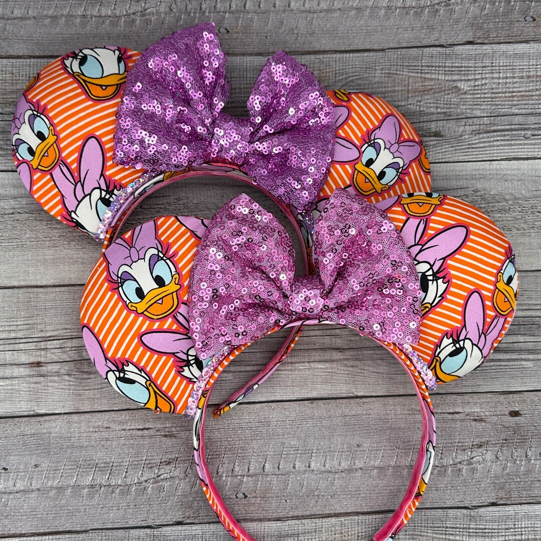 Daisy Duck Face Stripe Ears - Candy, Flowers, Spring, Mouse Minnie ...