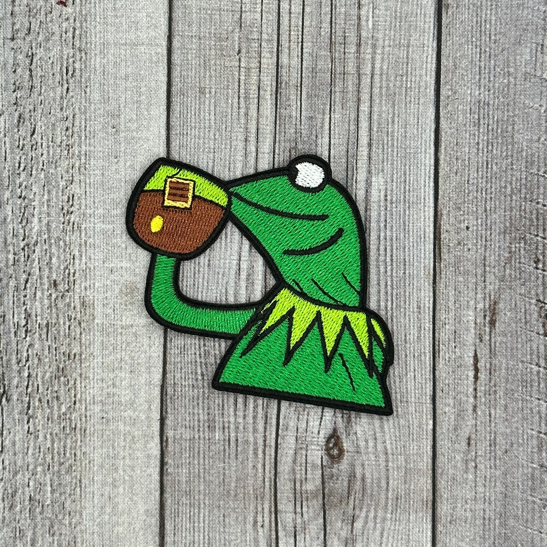 Kermit Tea Iron on Patch Muppets - Etsy