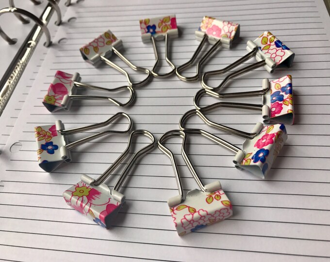 Small Petite Floral or Mini Fruit Binder Clips Set of 10 - Etsy