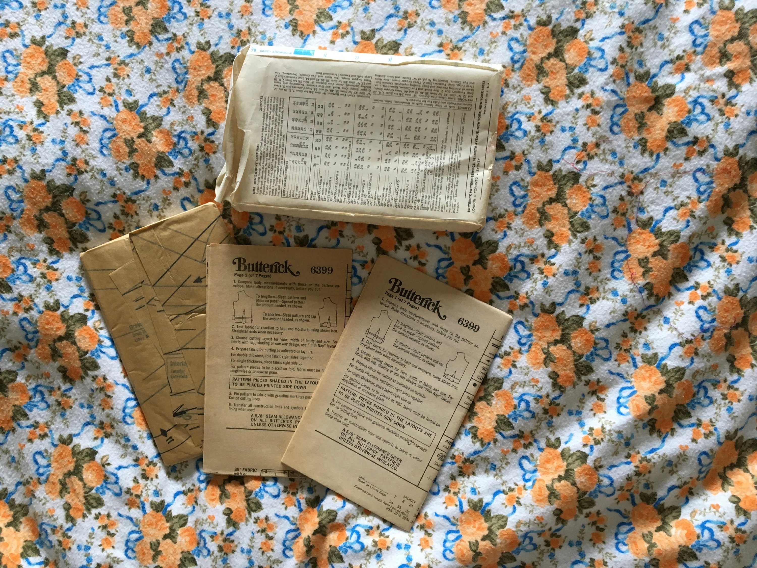 Butterick Sewing Pattern 6399 HALLOWEEN COSTUMES From 1971, Santa Claus ...