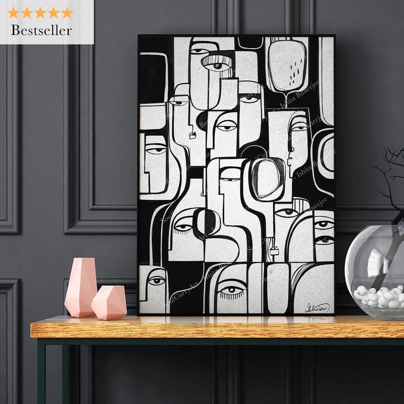 Abstract Face Print - Etsy