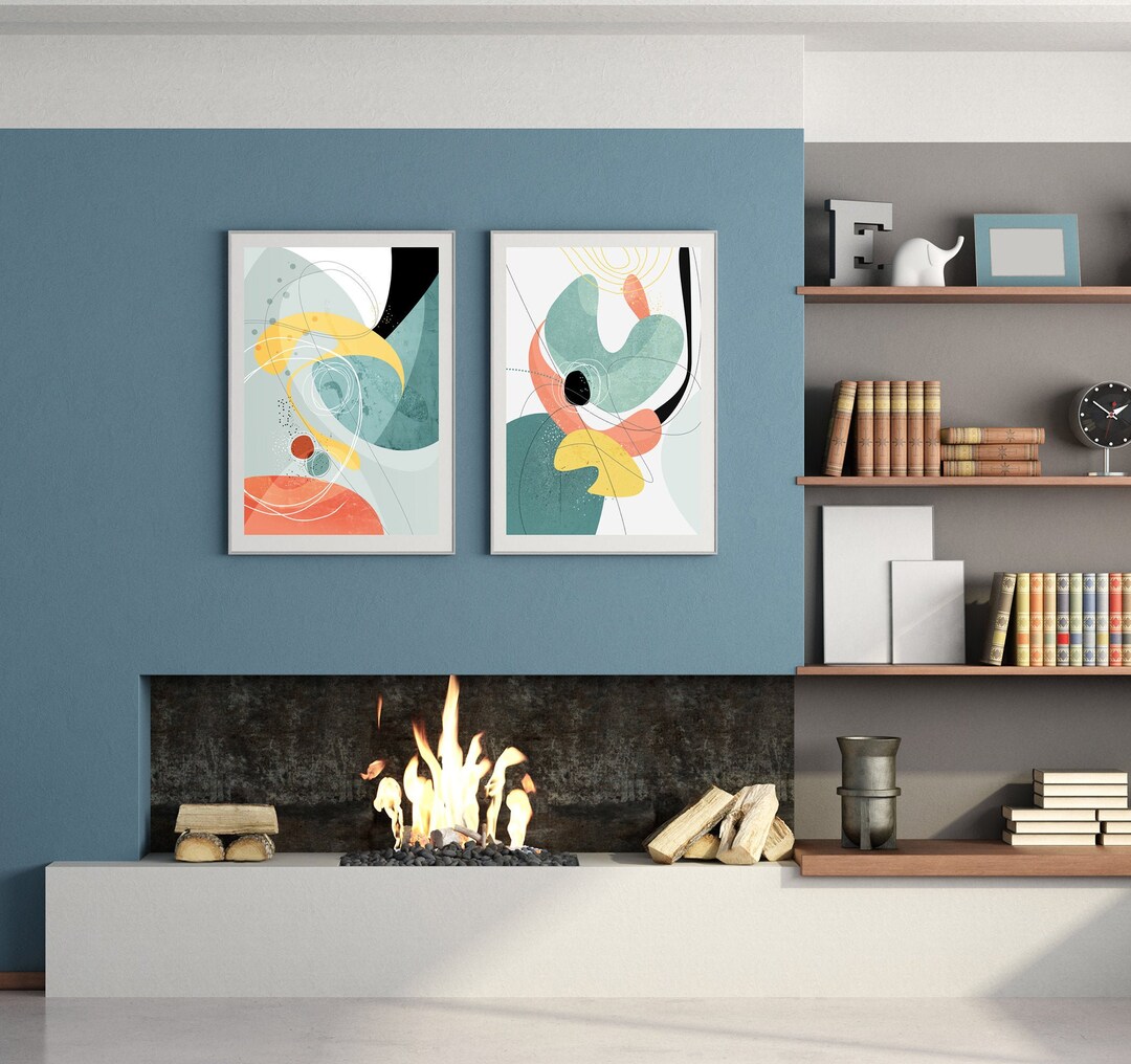 Galactic: Set of 2 Large Art Prints, Modern, Abstract, Nature Art ...