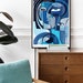 Blue Faces Abstract Art Prints: Modern Cubist Set of 2 - Etsy