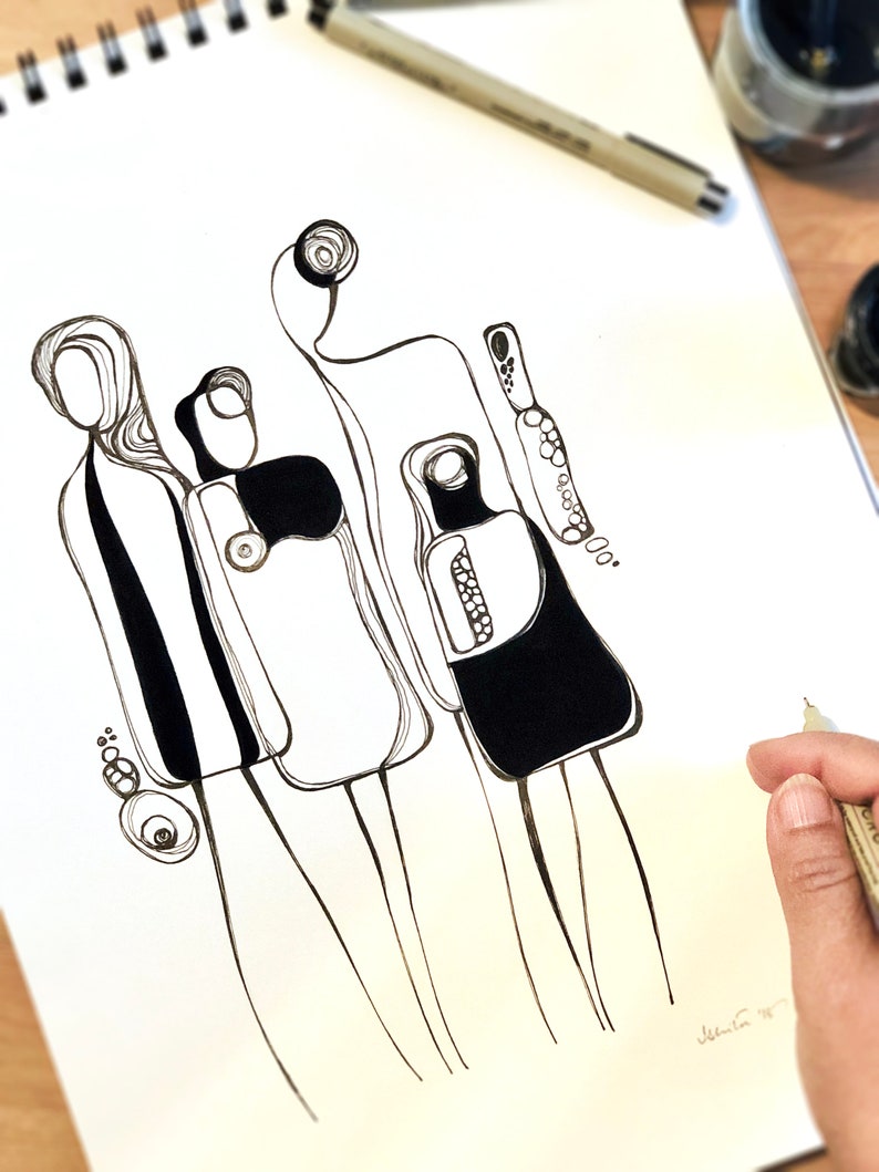 Pod People Art Print: Abstract Body Silhouette, Modern Home Decor - Etsy
