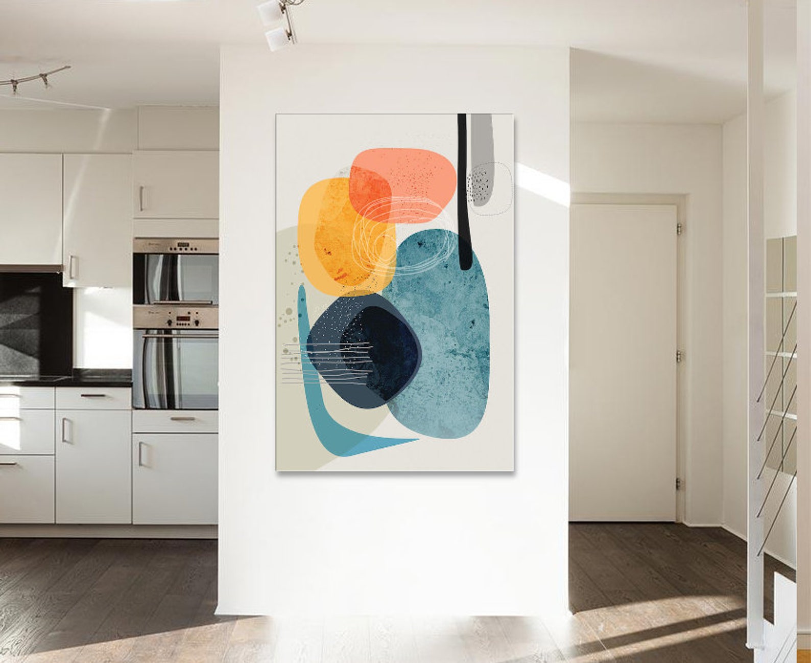 Tangled Rocks Mid-century Modern Abstract Nature Geometric - Etsy