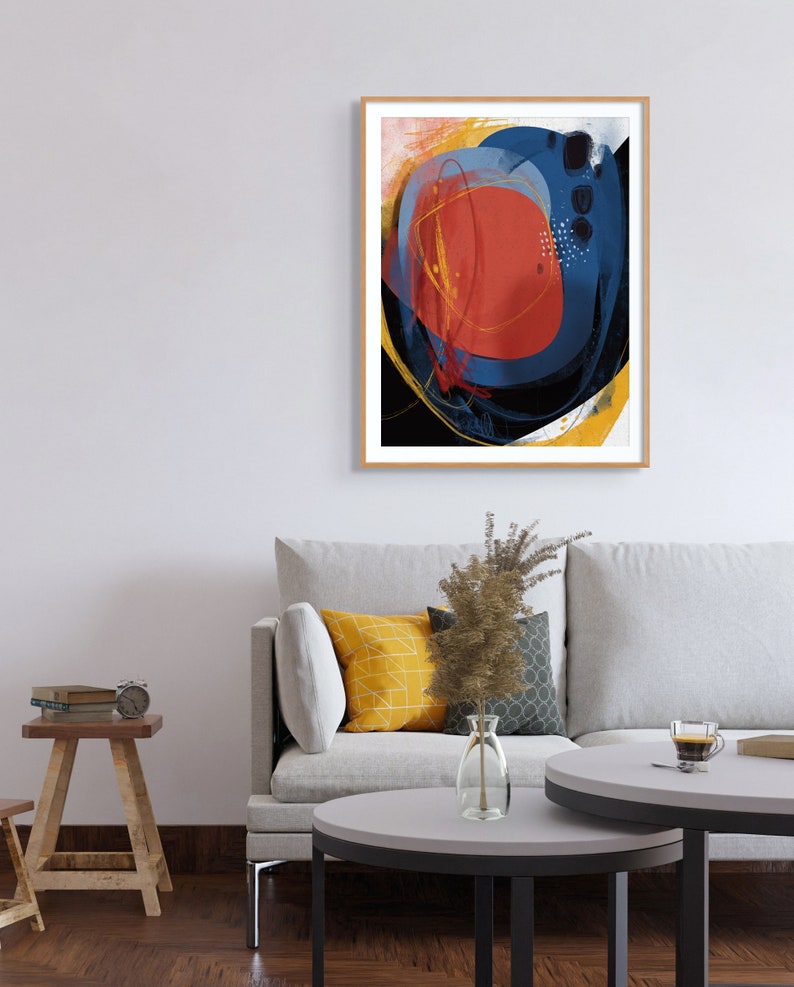 Heat, Modern Abstract Print, Large Wall Art Print, Living Room Art ...