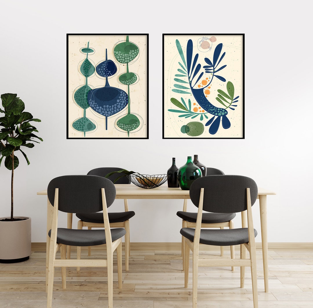 Nordic Trees: Set of 2 Prints, Modern, Abstract, Nature Art, Modern ...