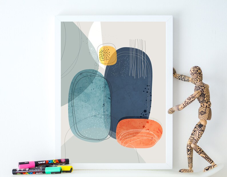 Rock Faces Mid Century Modern Minimal Abstract Art - Etsy