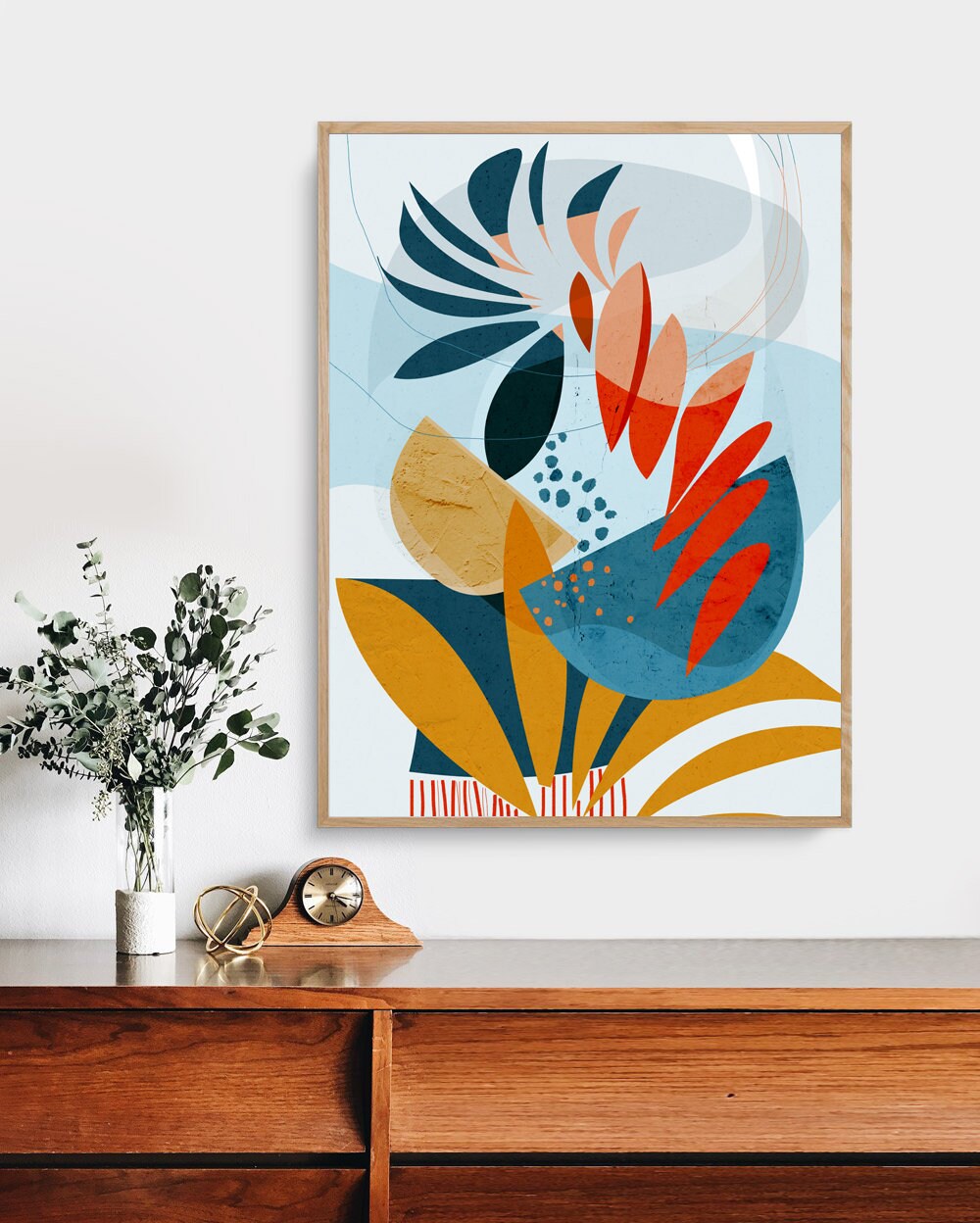 Mid Century Modern: Set of 2 prints Modern Abstract Nature | Etsy